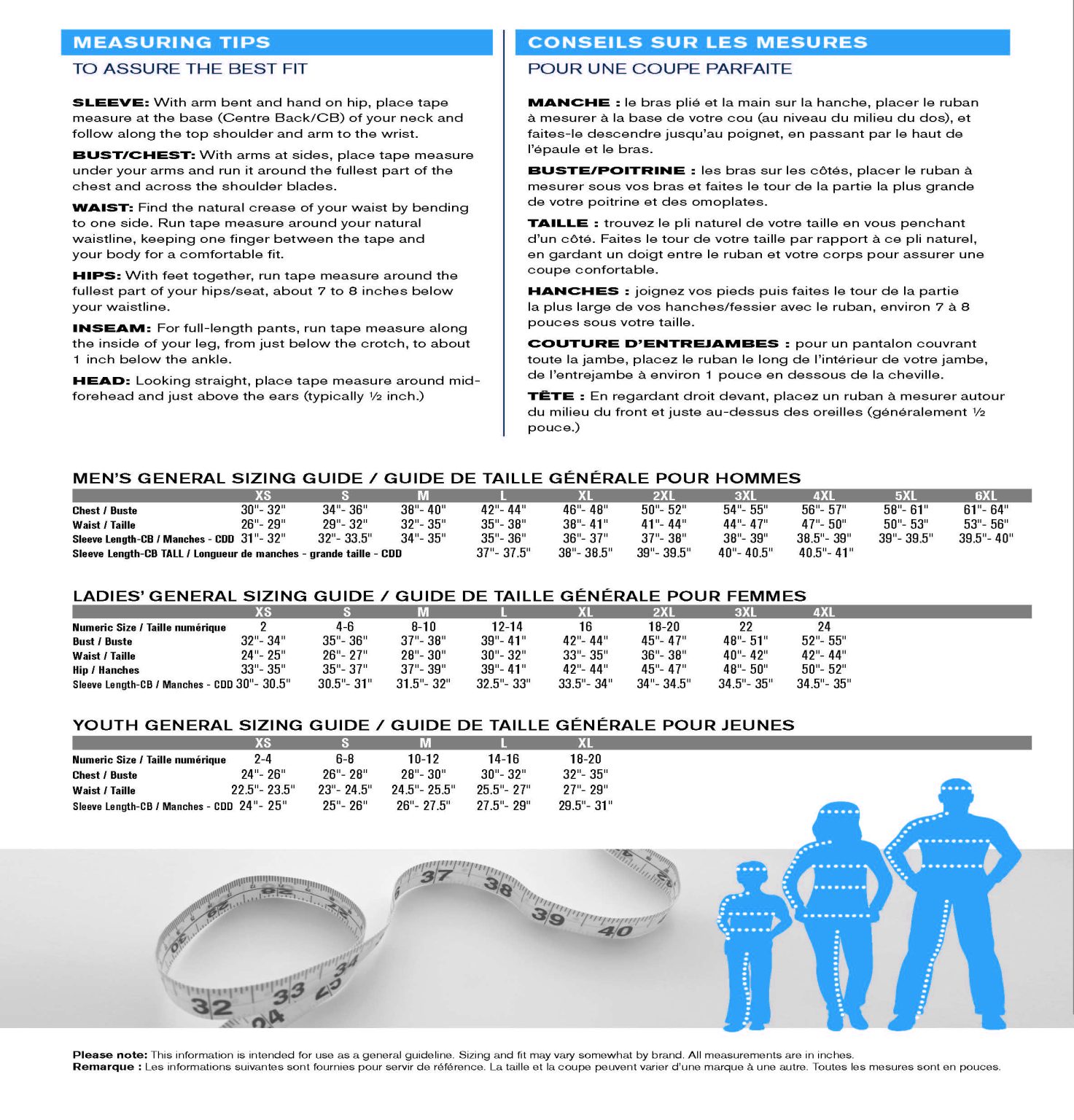 General Size Chart | QCPromo